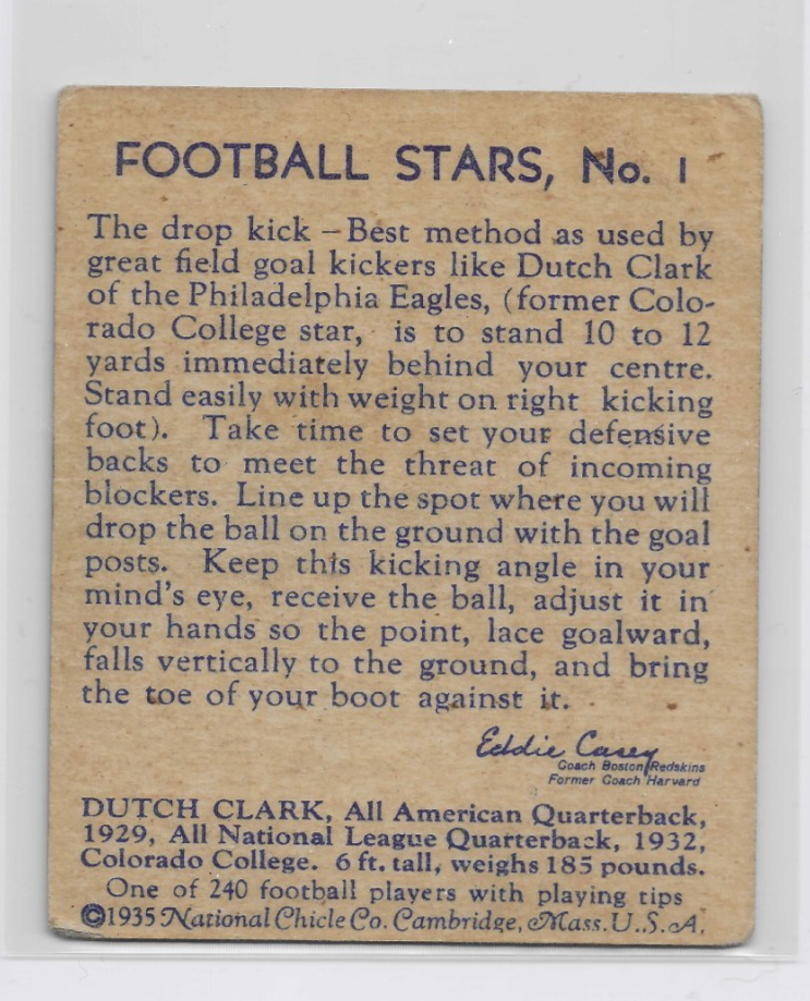 1935 National Chicle Dutch Clark #1 RC HOF Rare | eBay