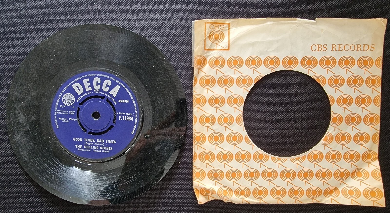 Rolling Stones Its All Over Now Good Times Bad Times Decca 1964 Ebay