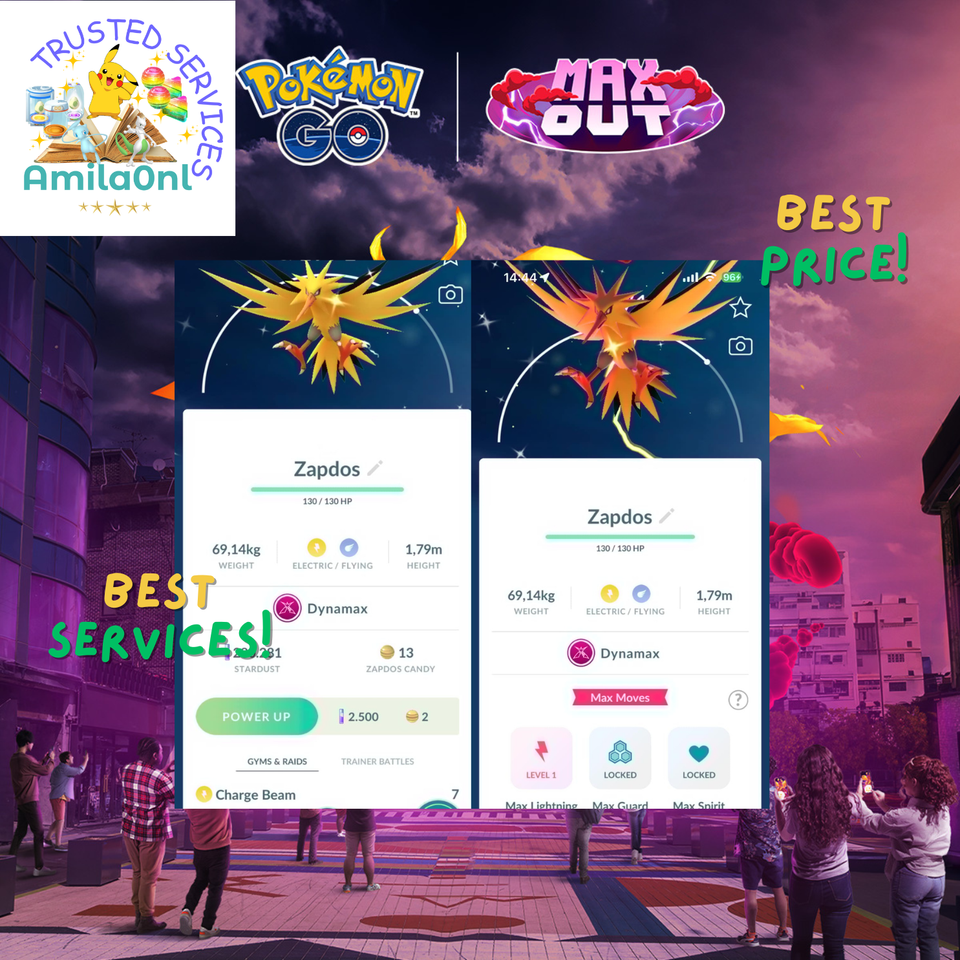 Pokémon Go Shiny Dynamax Articuno Zapdos Moltres Trade 1Mil or 20k ...