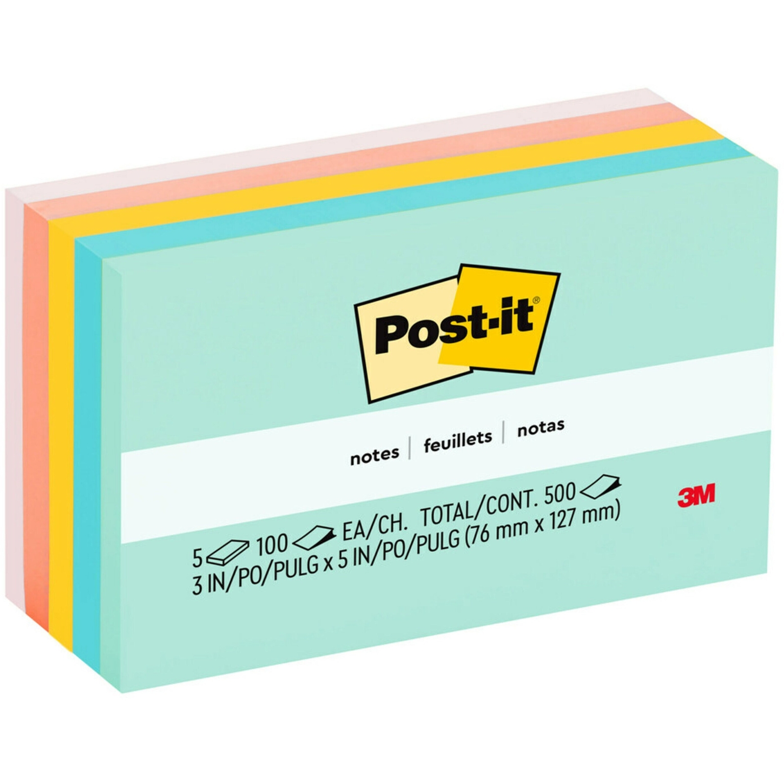 Post-it Notes In Pastel Colors - Self-adhesive, Repositionable - 3" X 5 ...