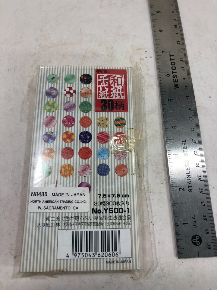 2x Origami Paper 300 Sheets One Sided 3" Square Japan made 30 patterns ...
