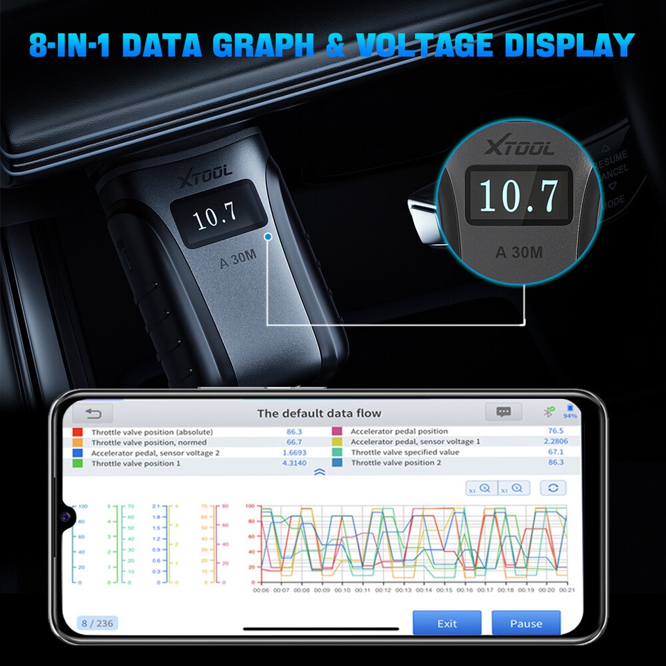 2026 XTOOL A30M V2.0 BT OBD2 Bidirectional Full System Scan Tool 26 ...