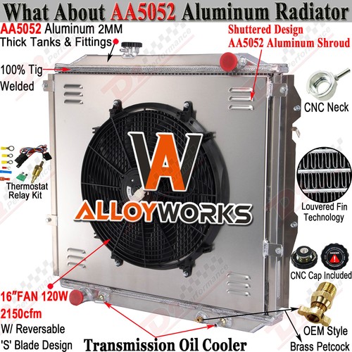 4 Row Radiator Shroud Fan+Relay For 1996-2002 Toyota 4Runner 2.7L L4 3 ...