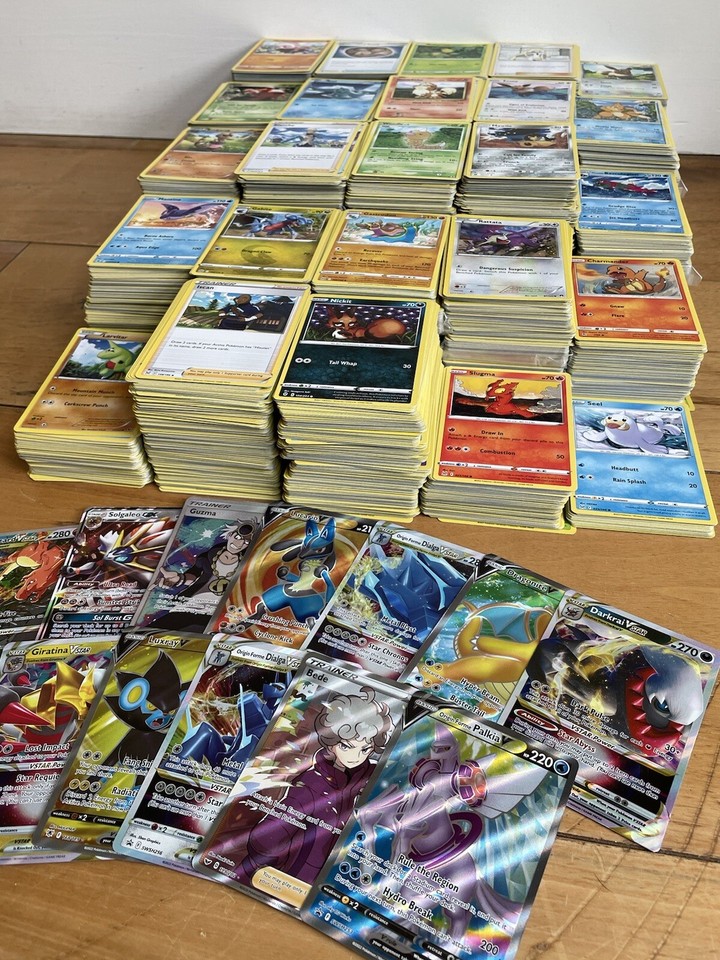 100x Pokemon Card Bundle TCG Rare HoloV Guaranteed 100% Genuine Pokémon ...