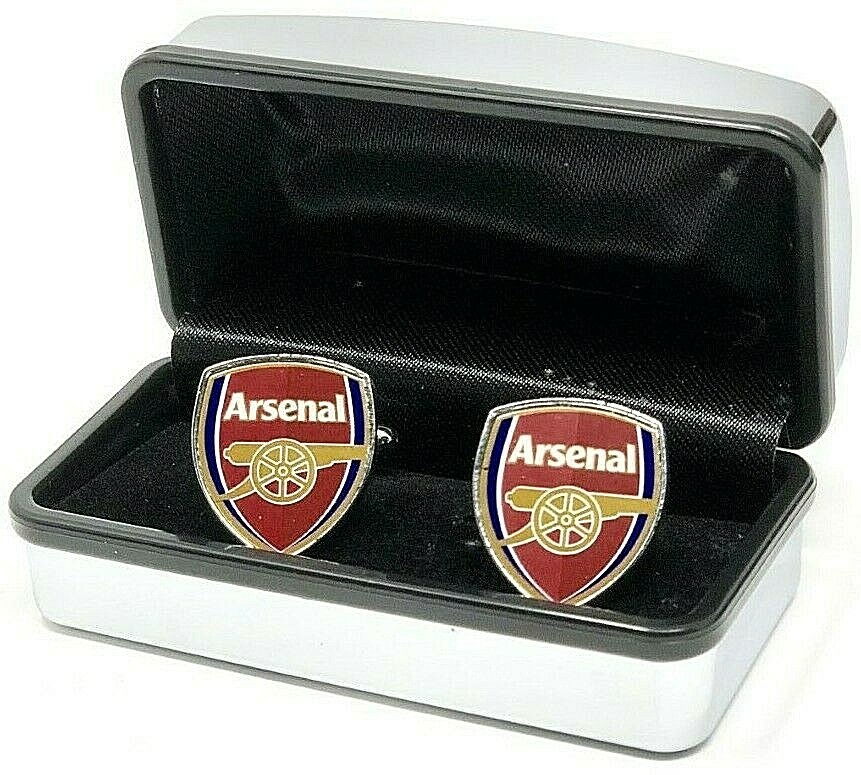 ARSENAL FC MENS EXECUTIVE COLOUR - METAL CREST SHIRT CUFFLINKS AFC GIFT ...