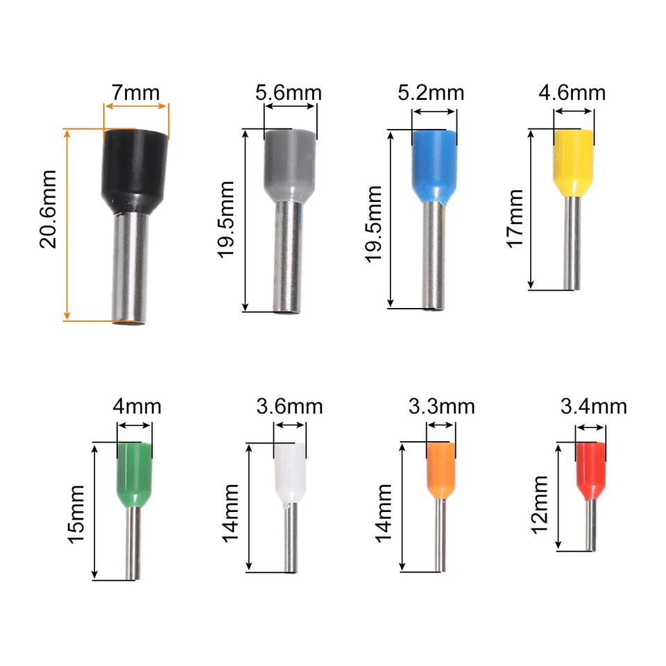 Wire Ferrules Terminals Kit 400pcs Crimp Connector Insulated Cord Pin ...