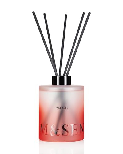 Wild Rose Reed Diffuser Set - 16.9 fl oz Large Room Scented Diffuser ...