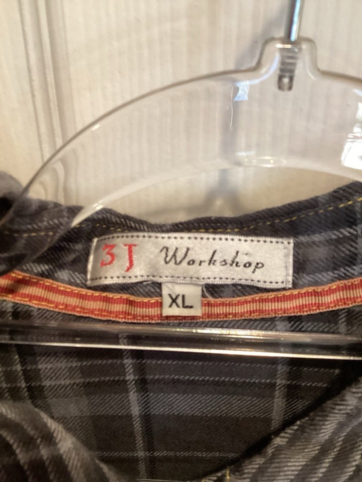 Johnny Was Workshop Women's Plaid Grey Button Up L/Xl | eBay