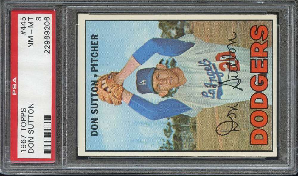 1967 TOPPS #445 DON SUTTON PSA 8 DODGERS HOF *B67031 | eBay