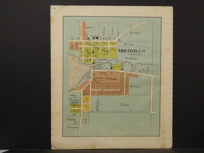 Wisconsin, Green County Map, Monticello 1902 K6#56 | eBay