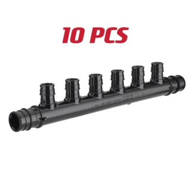 10 PCS EFIELD 6 Ports Open Pex-A Expansion Poly Manifold 3/4 Trunk, 1/2 ...