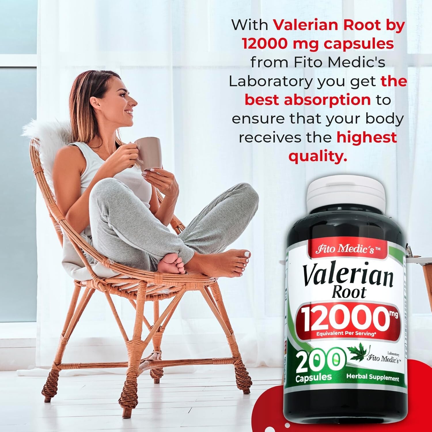 Valerian Root Capsules 200 Pills 12,000,MG Highest Quality Potency ...