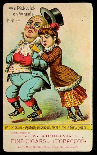 Mr. Pickwick On Wheels Skates 1888 Victorian Trade Card J W Kichline ...