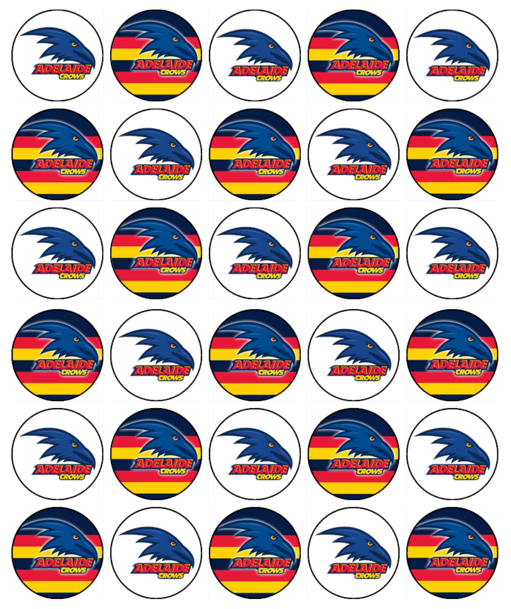 Football Adelaide Crows Edible Cupcake Topper Wafer Cake Decoration (2 ...