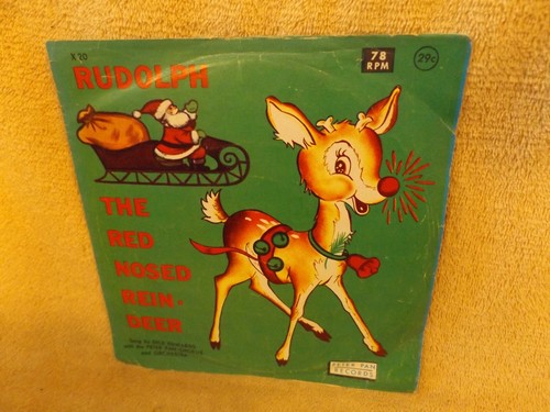 RUDOLPH THE RED NOSED REINDEER by Dick Edwards Peter Pan 78 RPM Record ...