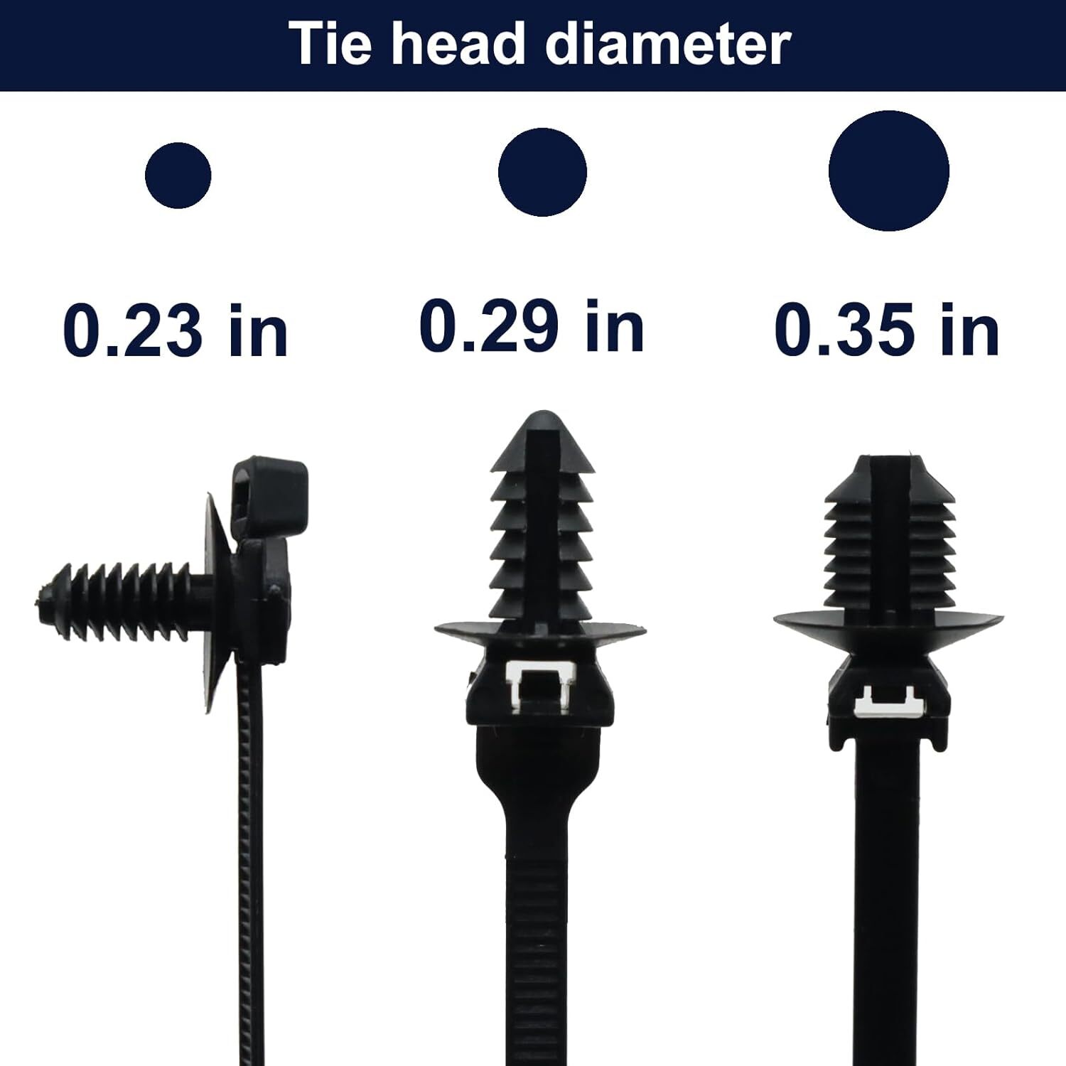 Assorted Push Mount Cable Zip Ties with Push Pin for Automotive Trailer ...