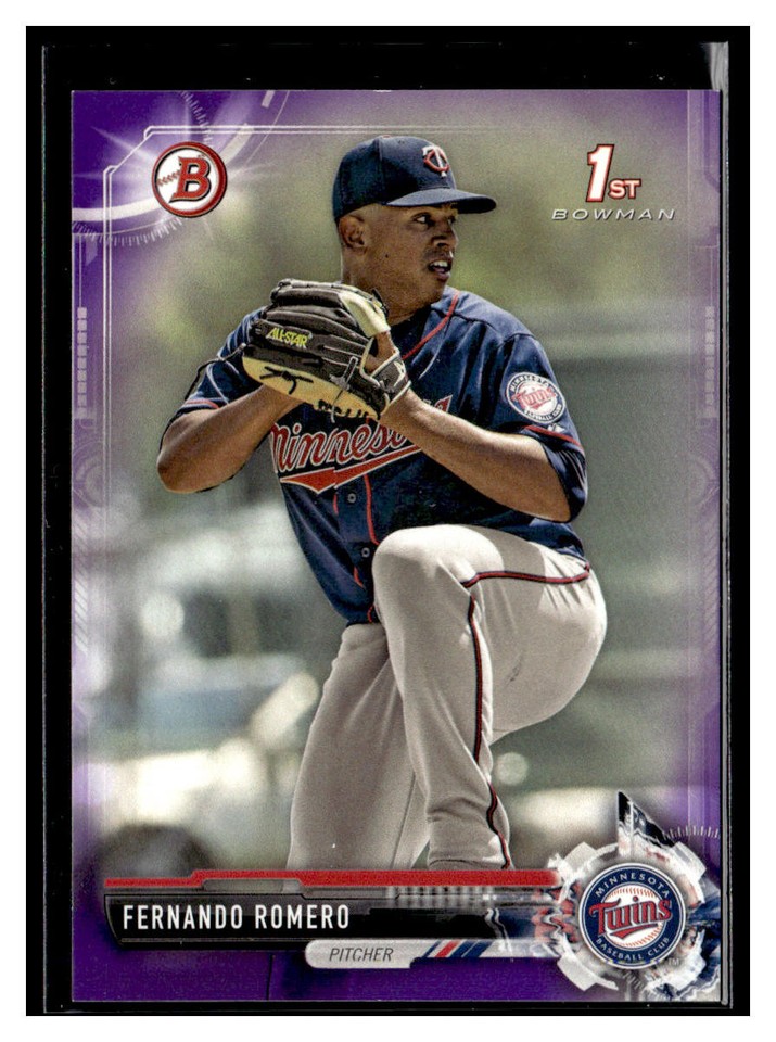 2017 Bowman #BCP134 Fernando Romero Chrome Prospects Purple Minnesota ...
