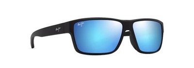 MAUI JIM UILA ASIAN FIT MATTE BLACK W/ BLUE HAWAII LENS - #B662-02 | eBay