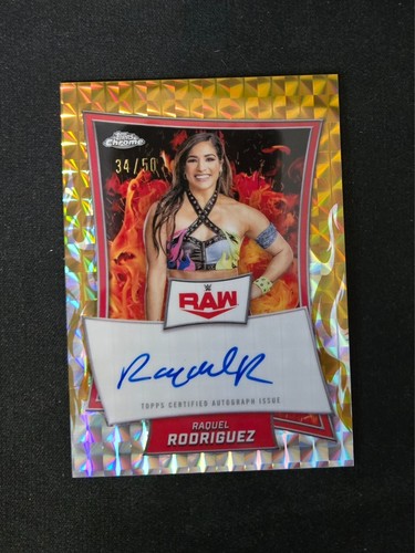 2025 TOPPS CHROME WWE - RAQUEL RODRIGUEZ GOLD GEOMETRIC AUTO /50 | eBay