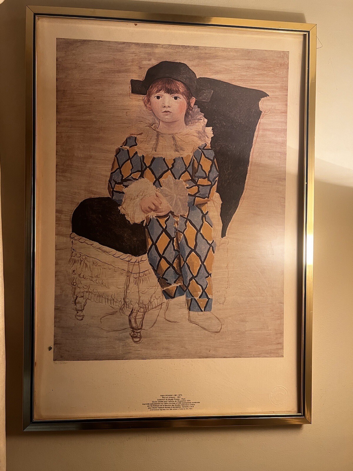 Pablo Picasso's Son Paul en Alequin Framed. 96/5000 printed | eBay