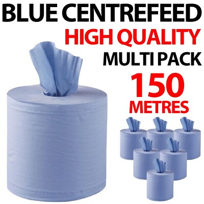 Blue Centre Feed Roll 2ply 150M Pack of 6 | eBay UK