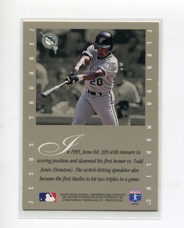 JESUS TAVAREZ FLORIDA MARLINS 1996 LEAF AUTHENTIC SIGNATURE BASEBALL ...