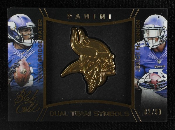 2014 Panini Black Gold - Dual Team Symbols #GD-10 Teddy Bridgewater ...