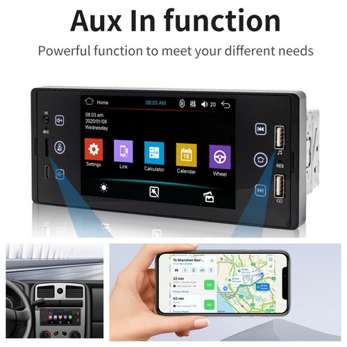 5" 1Din Car MP5 Player Touch Screen Stereo Radio Bluetooth USB FM Carplay Auto | eBay
