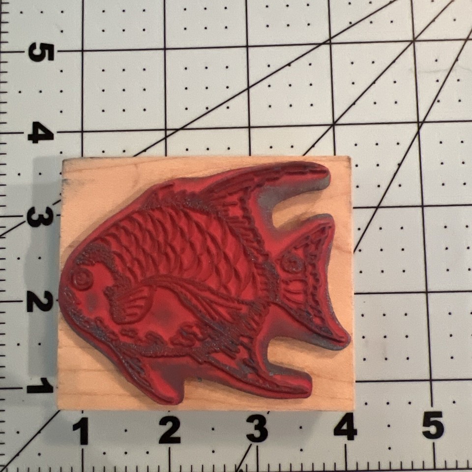 Vintage Rubber Stamp Fish Large Fish Ocean Tropical Freshwater | eBay