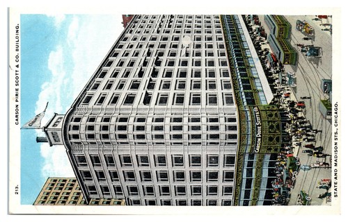 Postcard: 213. CARSON PIRIE SCOTT & CO. BUILDING. CARson P CARSON PIRI ...