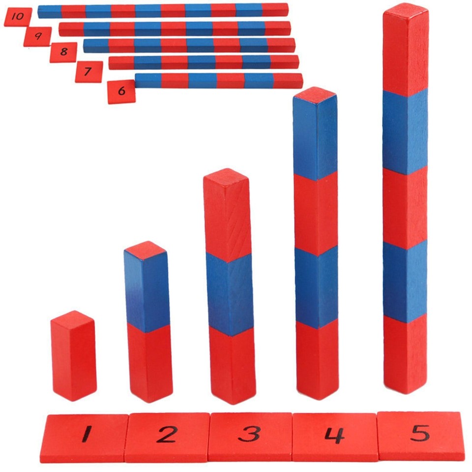 Montessori Numerical Rods Math Teaching Aids Count from 1 to 10 Number ...