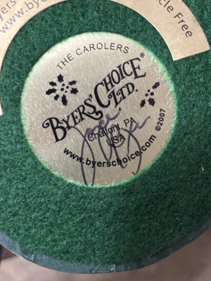 Byers Choice Carolers SIGNED Joyce Hat Cap Vendor Mustache Man Now Tie ...