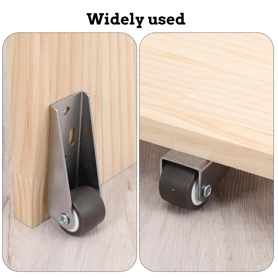 4 Pcs 1 Inch Small Side Mount Casters Wheels, Low Profile Casters Gate ...