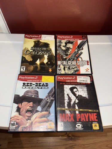 4 PS2 Game Lot Metal Gear - Red Dead - Max Payne - Shadow Of The ...