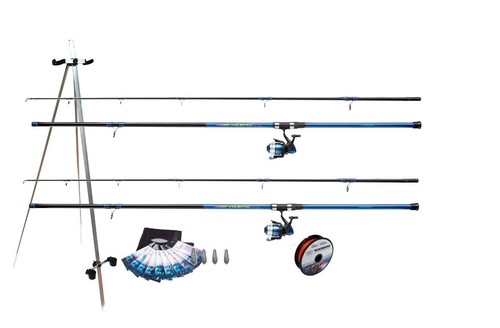Sea Fishing set 12ft 2 Rod 2 Shakespeare Firebird Rods Reels . Tackle ...