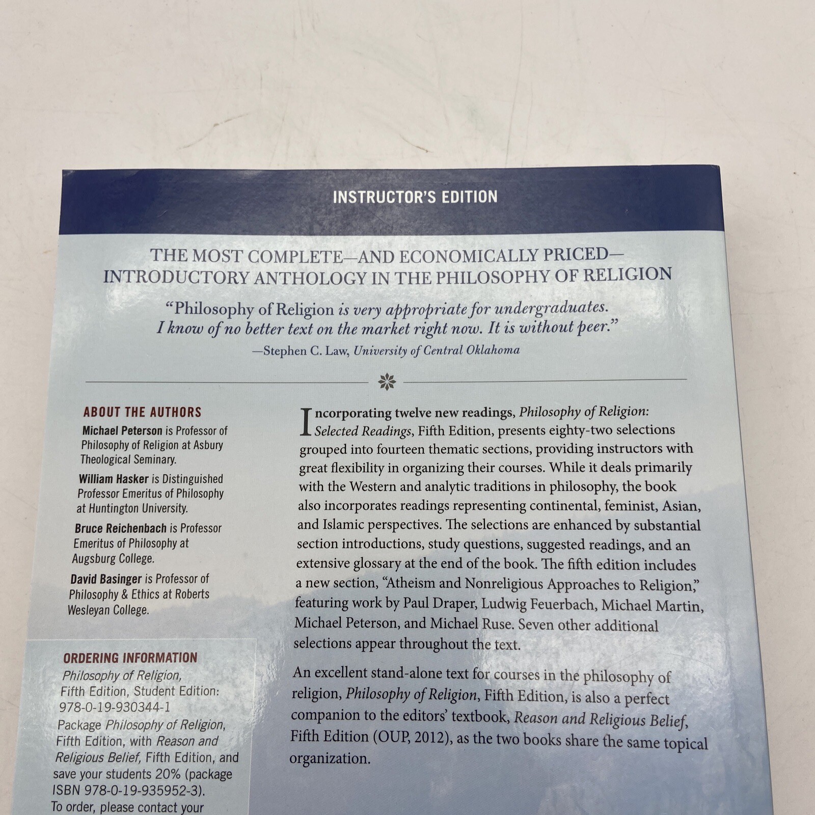 Philosophy of Religion : Selected Readings by William Hasker, Michael ...