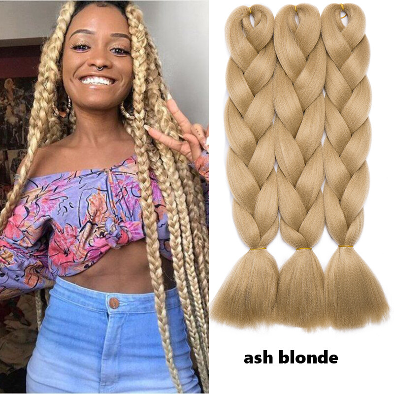 Any Color 24" Braiding Ombre Rainbow 100g Jumbo Braids Hair Extensions ...