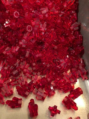 LEGO 20pc Trans Red Crystal 1x1 Rock 5 Point Gem Ruby Translucent Jewel ...