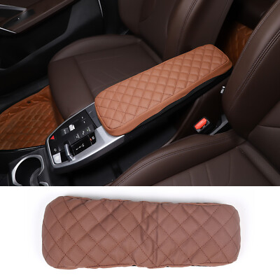 Brown Leather Center Control Armrest Box Handrest Cover For BMW X1 U11 ...