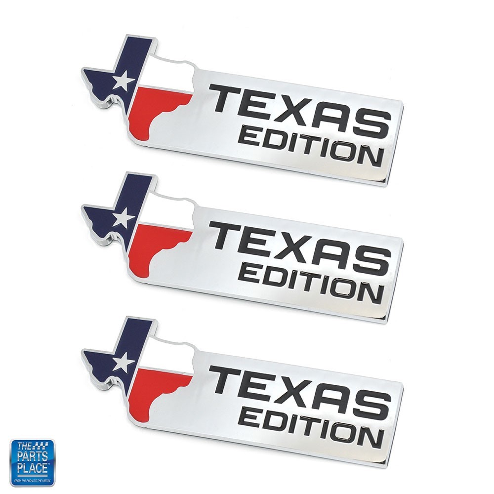 Universal New Chrome “Texas Edition” Emblem W/ Adhesive - Set of 3 | eBay