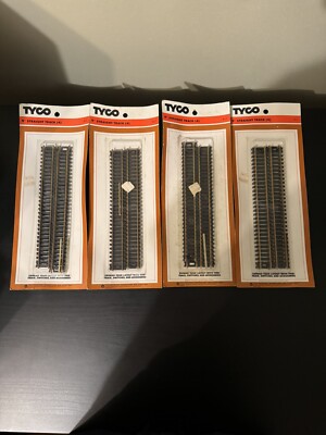 Tyco HO Scale Tru-Steel 9" Straight Track 4 Pieces #917 New Sealed In ...