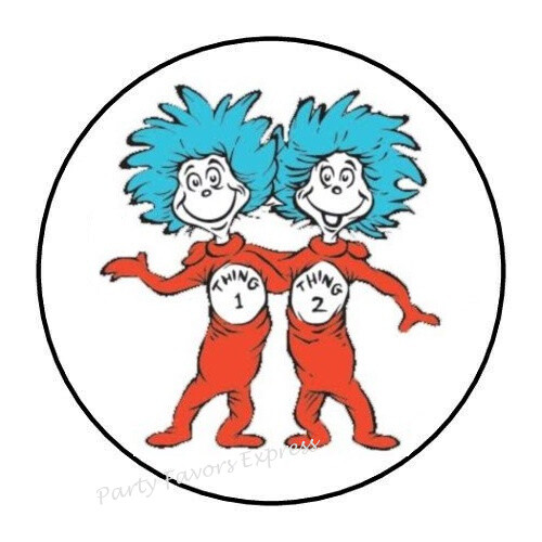 THING 1 THING 2 TWINS ENVELOPE SEALS LABELS PARTY FAVORS STICKERS | eBay