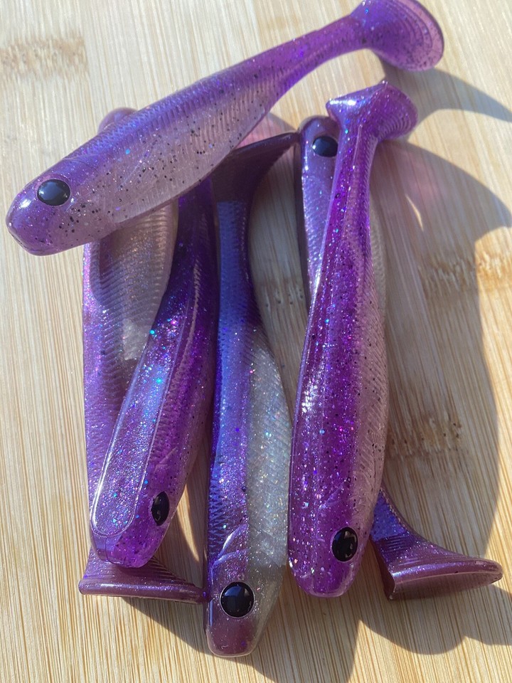 4" Swim Bait Hand Poured Soft Plastic With Hook Slot, Total Of 6 | eBay