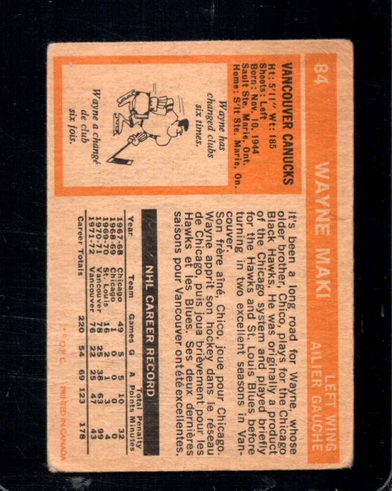 1972-73 O-Pee-Chee - #84 Wayne Maki for sale online | eBay