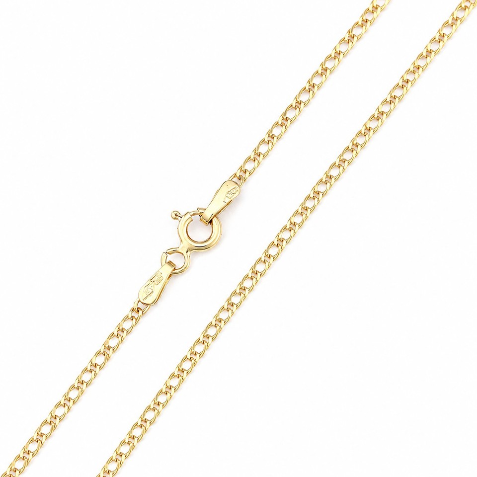 9ct Yellow Gold Fine Double Curb Chain 18