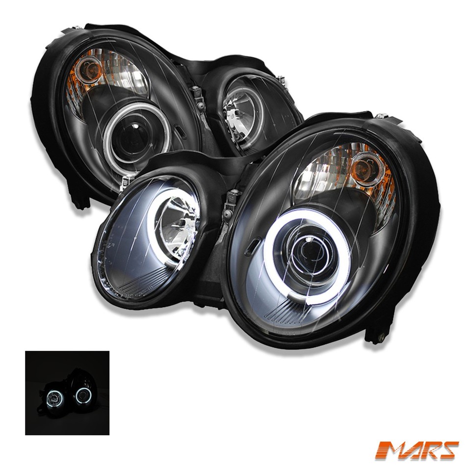 Black CCFL HALO Head Lights for Mercedes-Benz CLK-Class W208 C208 A208 ...