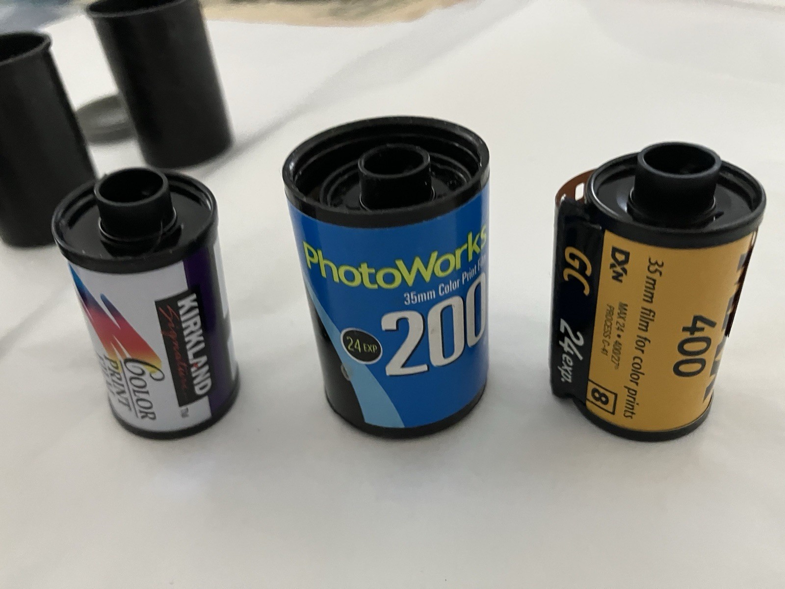 Lot of 3 EXPOSED Undeveloped 35mm FILM Rolls MYSTERY PHOTOS 4 Canisters ...