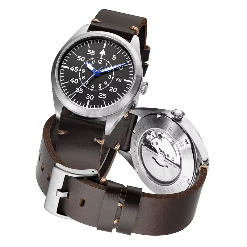 Aviator Pilot Watch Automatic Mechanical Waterproof Stainless Steel ...