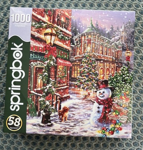 Springbok Jigsaw Puzzle 1000 Pcs New Sealed Box Merry Main Street 24" x ...