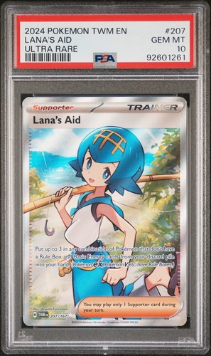 PSA 10 Lana's Aid Ultra Rare #207 2024 Pokemon TWM Masquerade 92601261 ...